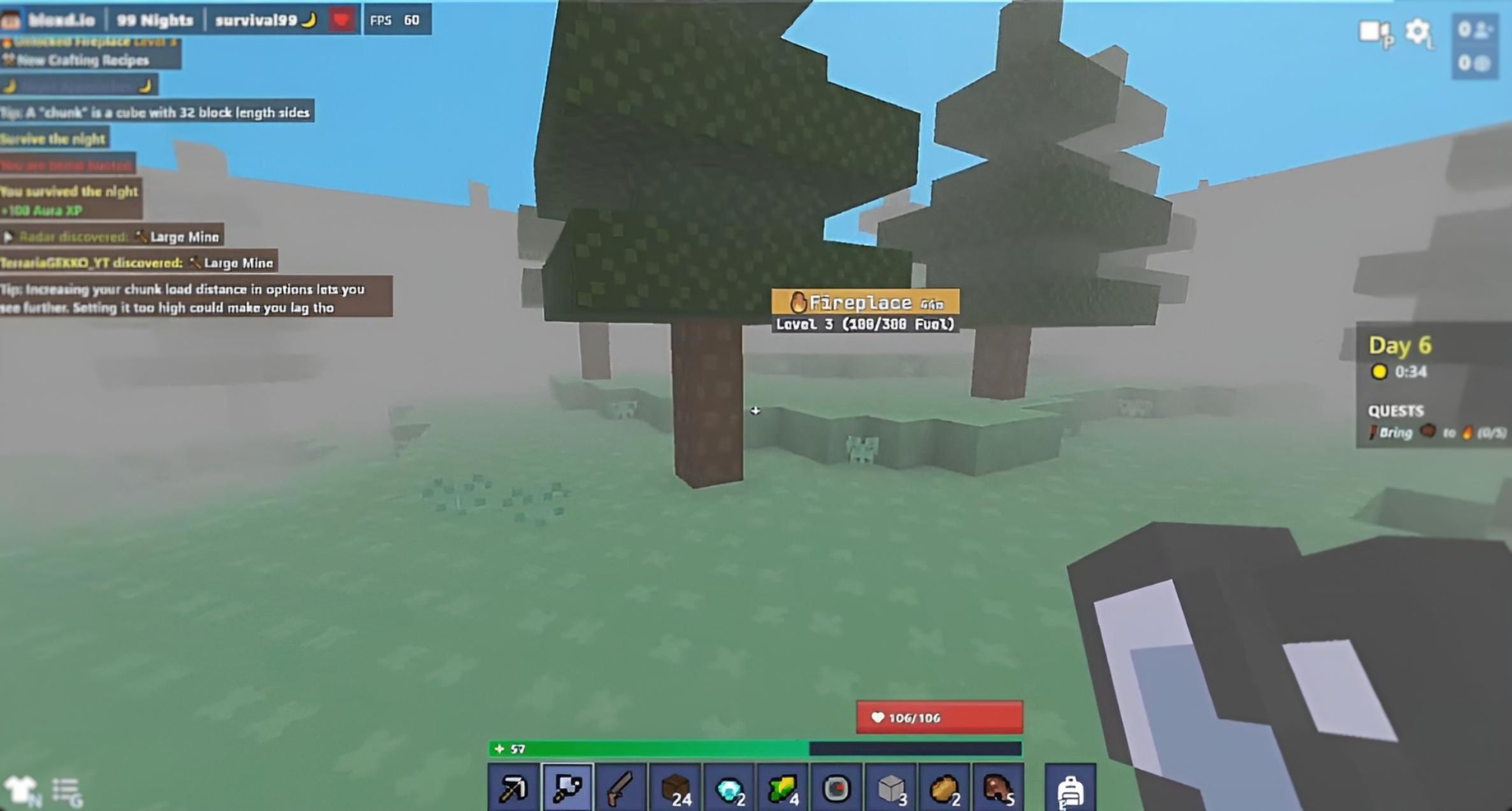 Usiku 99 (Bloxd. io) 🕹️ Cheza mtandaoni kwenye SGameS